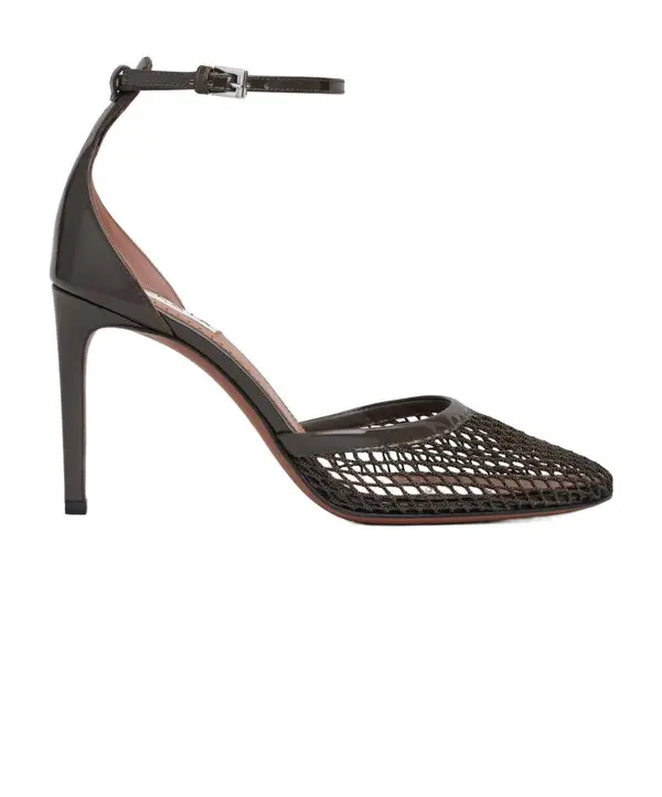 Alaïa Fishnet Pointed Pumps - Khaki