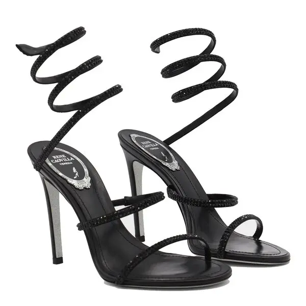 Rene Caovilla Embellished High-heeled Sandals - Black
