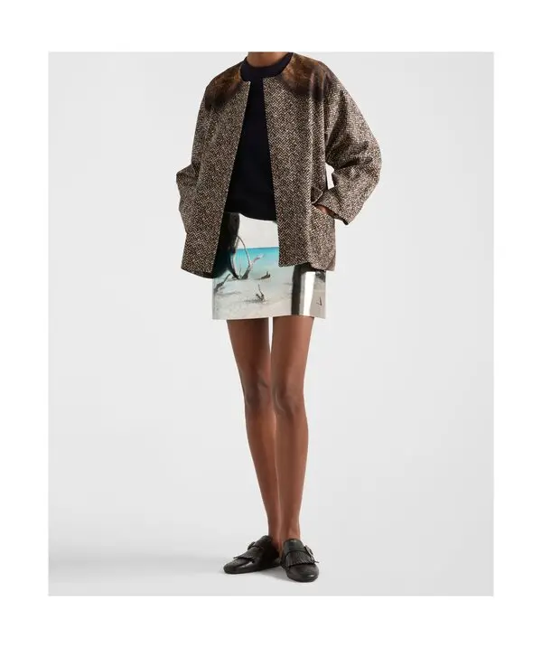 Prada High-shine A-line Mini Skirt