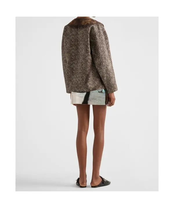 Prada High-shine A-line Mini Skirt