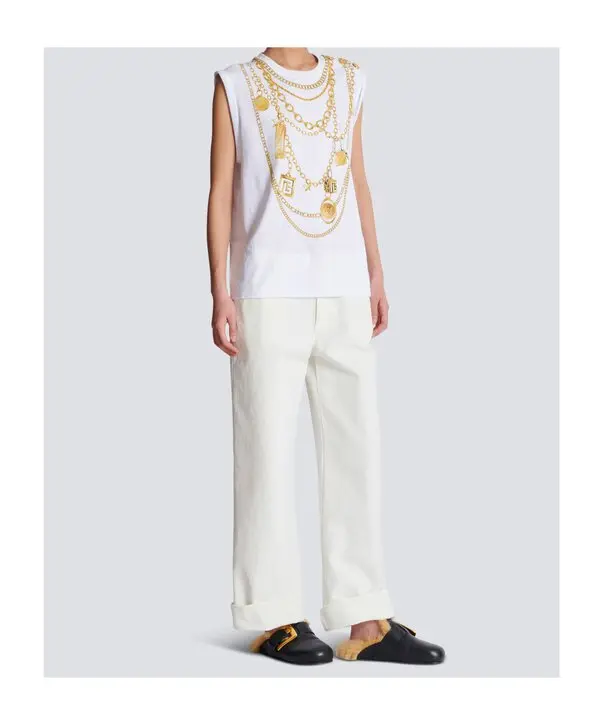 Balmain Collier Print Vest Top