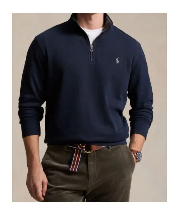 Polo Ralph Lauren Embroidered Logo Quarter-zip Pullover - Black