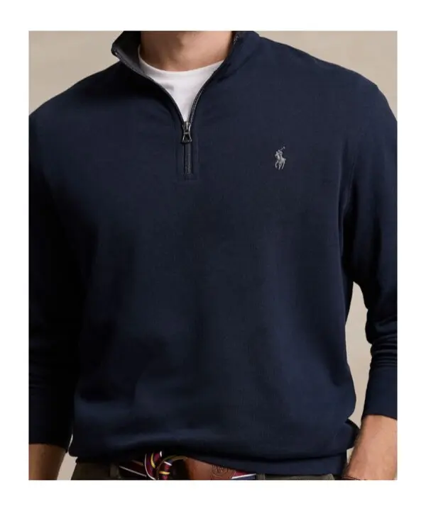 Polo Ralph Lauren Embroidered Logo Quarter-zip Pullover - Black