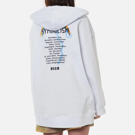 MSGM Logo Graphic Hoodie - White
