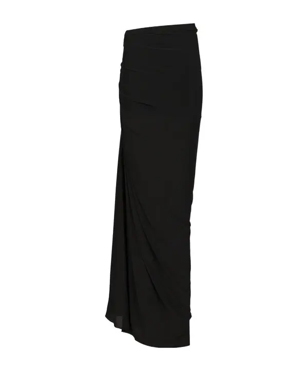 Alaïa Soft Jersey Draped Skirt - Black