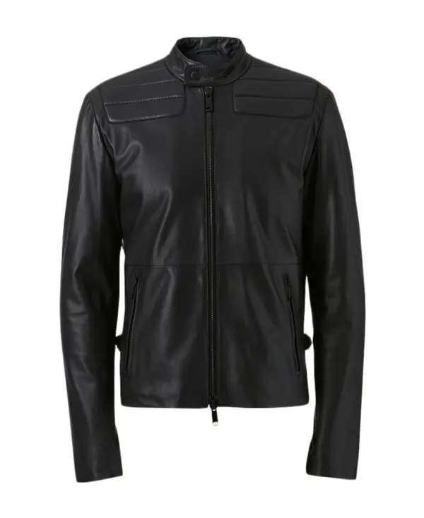 Emporio Armani Logo Leather Jacket