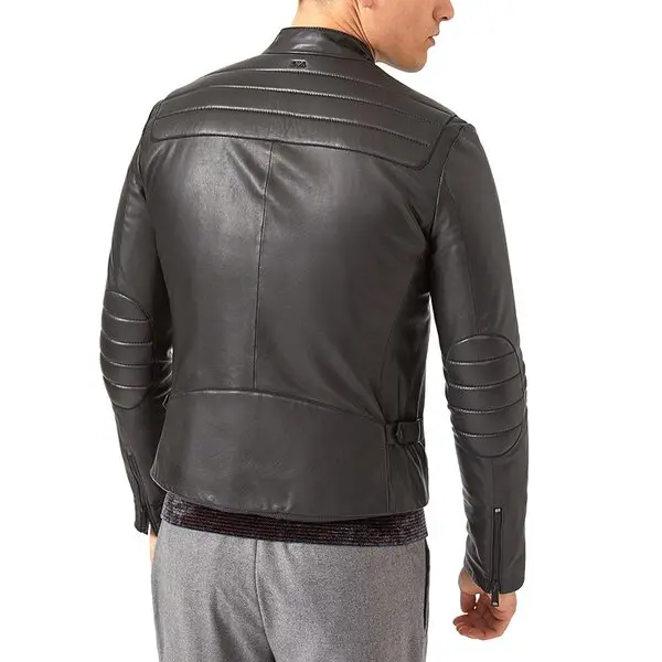 Emporio Armani Logo Leather Jacket