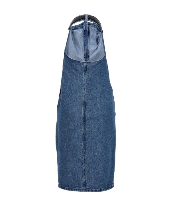 Coperni Belted Halterneck Denim Dress