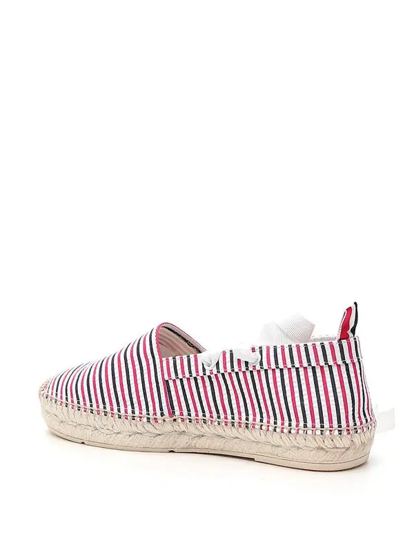 Thom Browne Striped Espadrilles With Ankle Strap