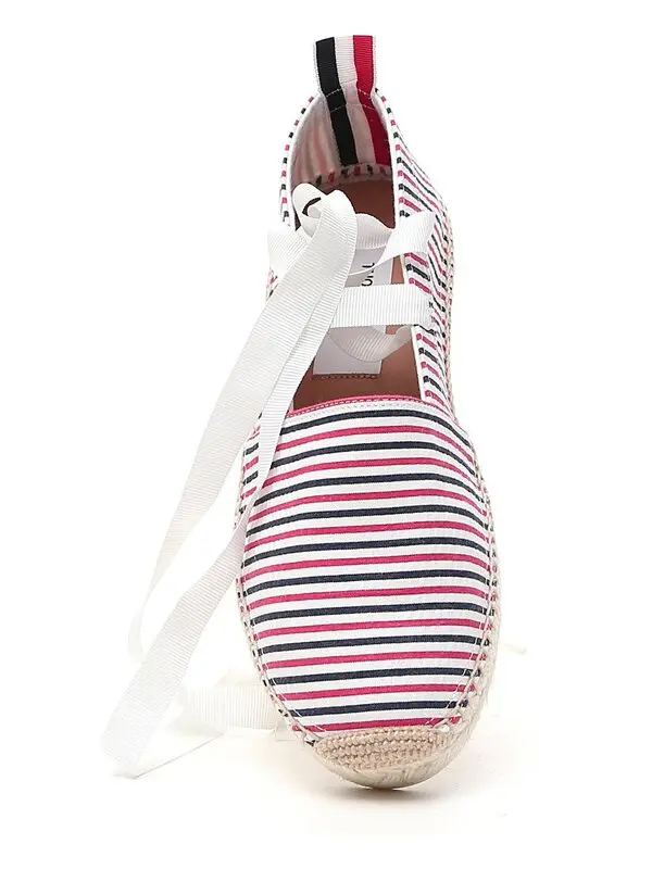 Thom Browne Striped Espadrilles With Ankle Strap