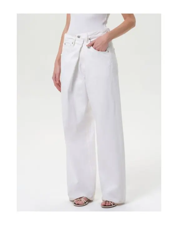 AGOLDE Vana Fold Wide-leg Jeans - Milkshake