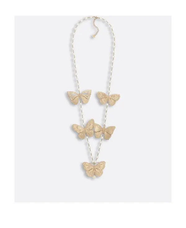 Dior Métamorphose Long Necklace With Butterfly Details - Yellow