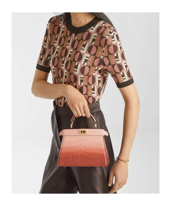Fendi Pink Viscose Jacquard Sweater