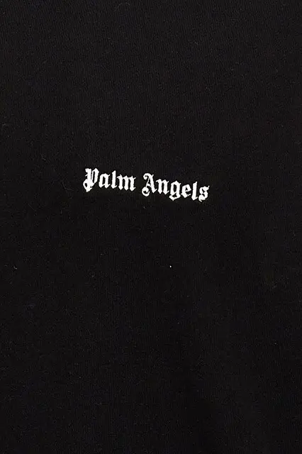 Palm Angels Logo Embroidered Hoodie - Black