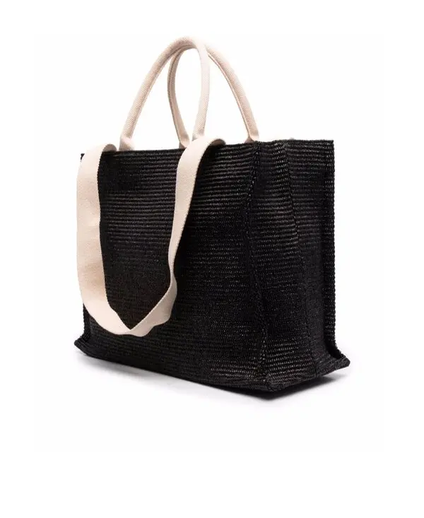 Marni Embroidered Raffia Tote Bag