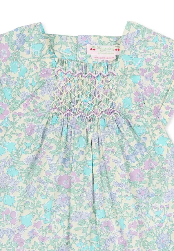 Bonpoint Floral Print Smocked Dress