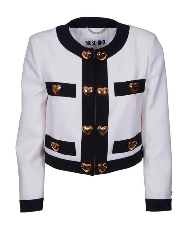 Moschino Heart Embellished Cropped Jacket