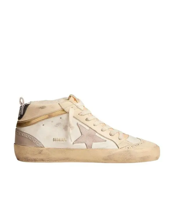 GOLDEN GOOSE Mid-star Lace-up Sneakers - Nude