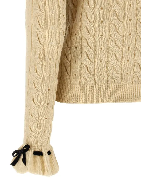 Valentino Garavani Cable Knit Jumper With Bow Detail