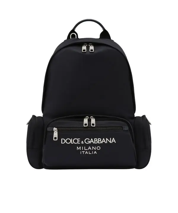 Dolce & Gabbana Logo Detailed Zipped Backpack - Black