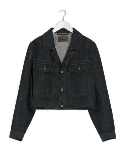 LEMAIRE Button-fastening Patch-pocket Denim Jacket - Black