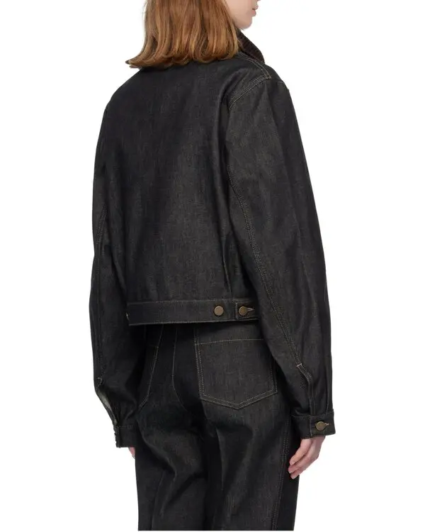 LEMAIRE Button-fastening Patch-pocket Denim Jacket - Black