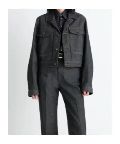 LEMAIRE Button-fastening Patch-pocket Denim Jacket - Black