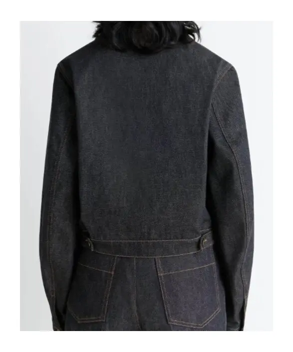 LEMAIRE Button-fastening Patch-pocket Denim Jacket - Black