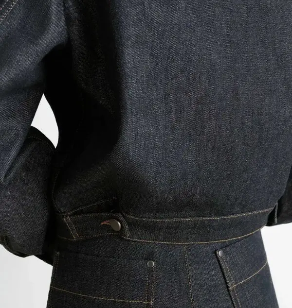 LEMAIRE Button-fastening Patch-pocket Denim Jacket - Black