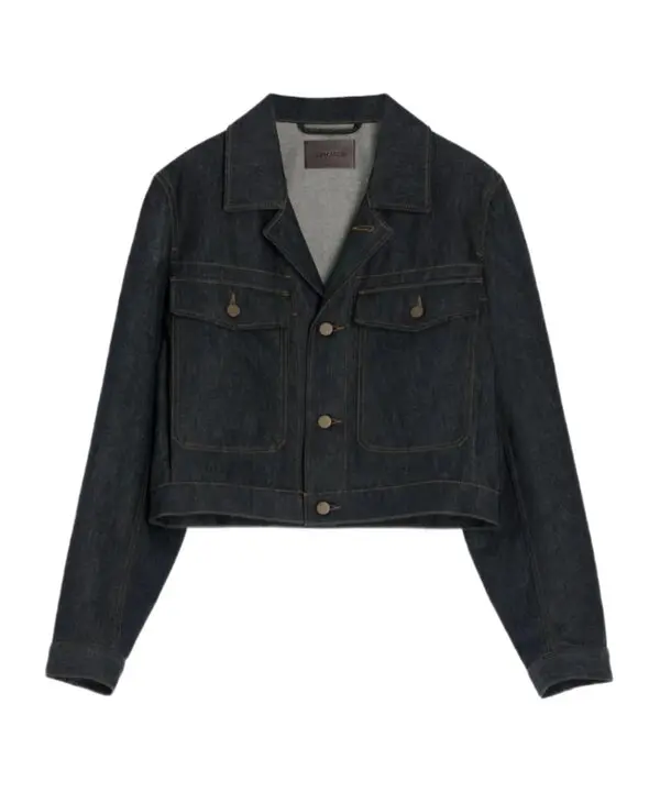 LEMAIRE Button-fastening Patch-pocket Denim Jacket - Black