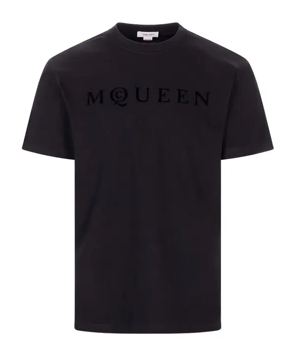 Alexander McQueen Flocked Logo T-shirt