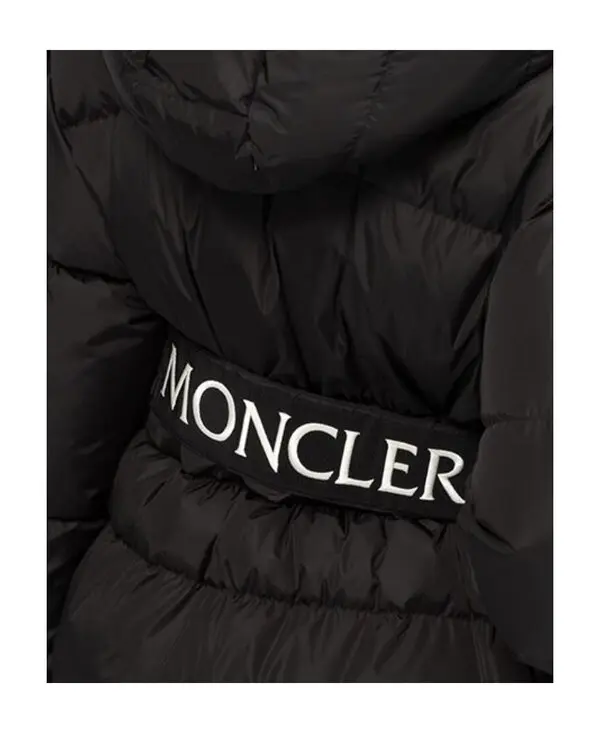 Moncler Belted Puffer Jacket With Removable Hood