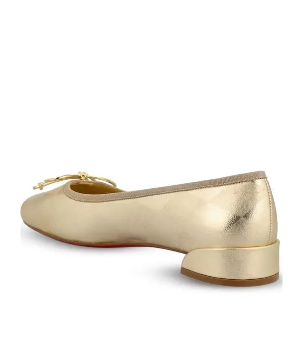 CHRISTIAN LOUBOUTIN Bow Detailed Ballerina Flats - Nude