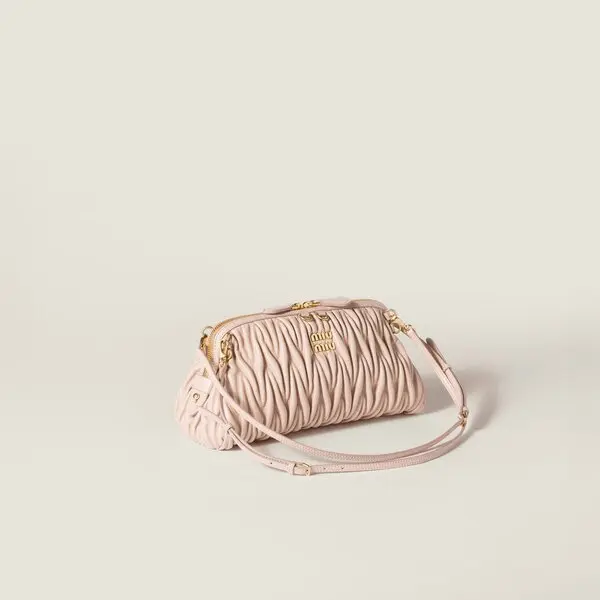 Miu Miu Caprice Matelassé Nappa Leather Clutch - Pink