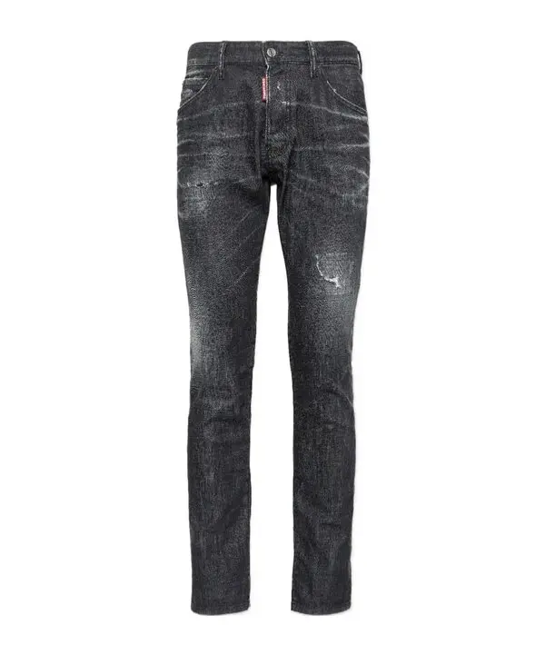 Dsquared2 Slim-fit Distressed Cropped Jeans - Grey