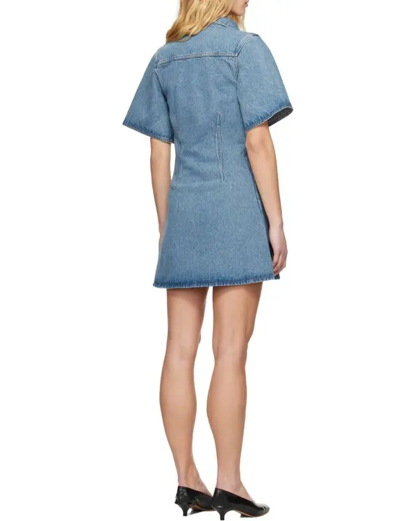 AMI Paris Short Sleeve Shirt Dress - Gray