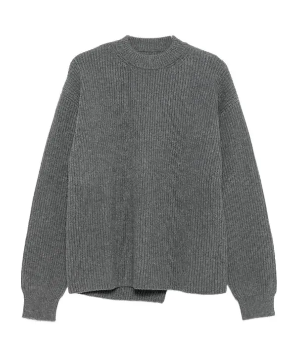 JIL SANDER Crew Neck Sweater With Asymmetrical Detail