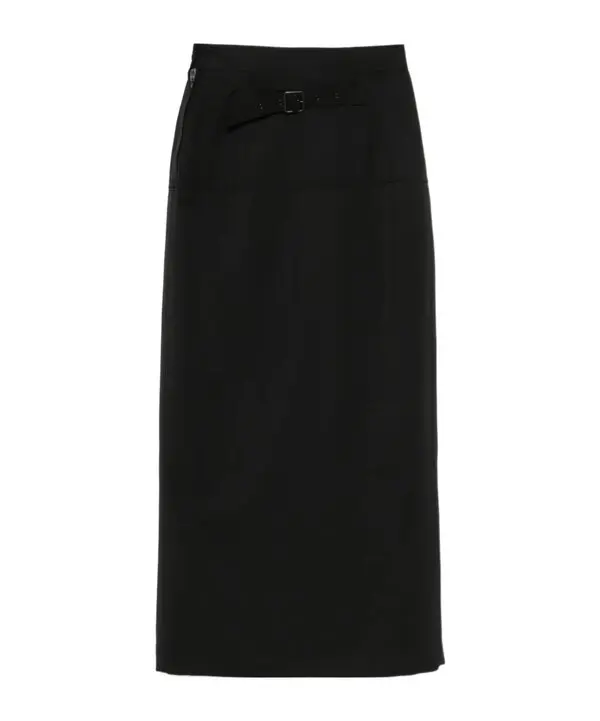 LEMAIRE Slited Straight Hem Midi Skirt - Black