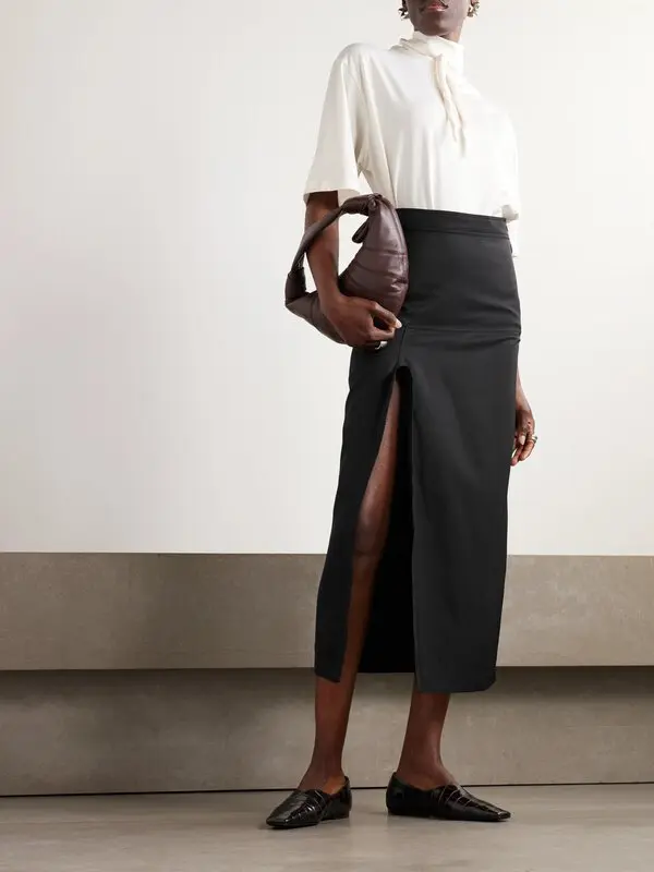 LEMAIRE Slited Straight Hem Midi Skirt