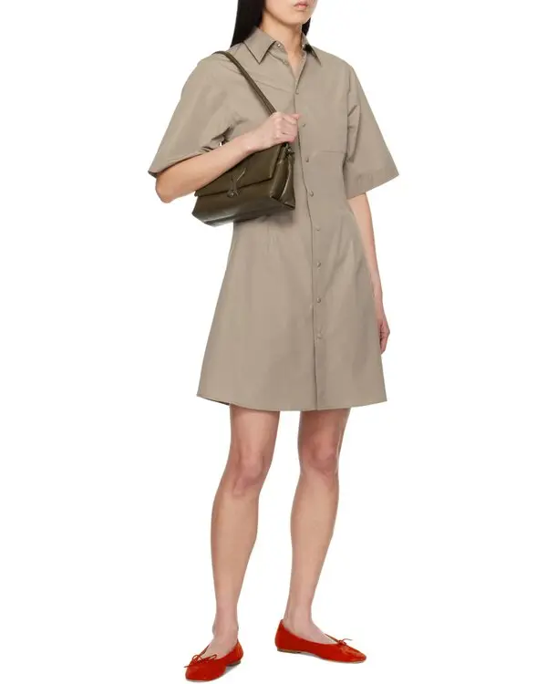 AMI Paris Mini Shirt Dress With Lapel And Short Sleeves