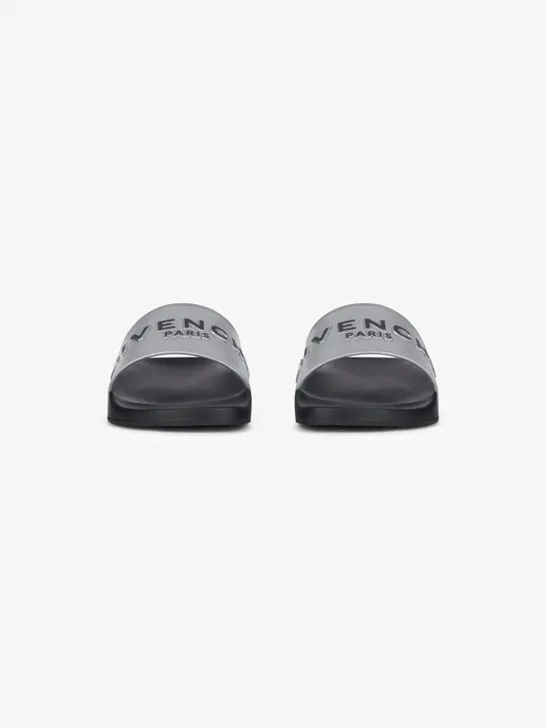 Givenchy Metallic-effect Logo Slides - Silver