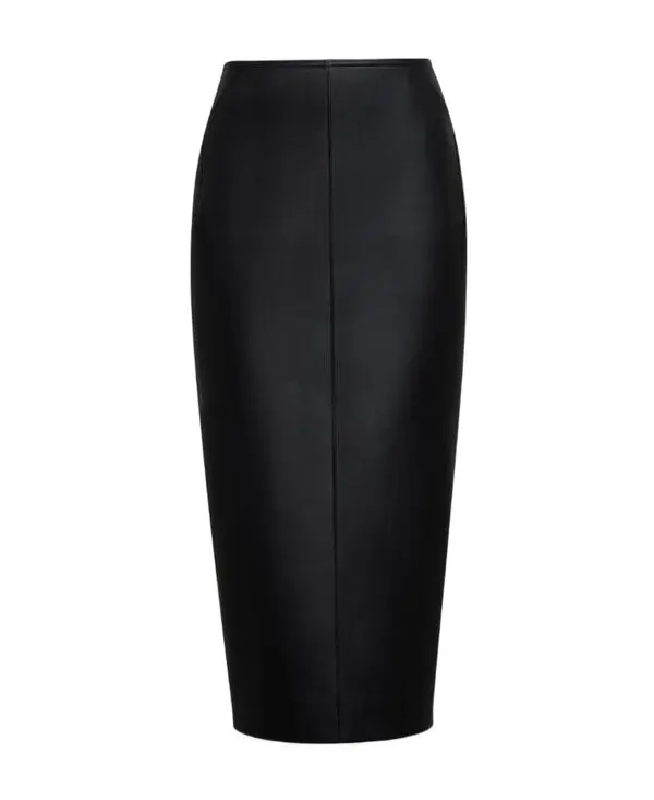Alaïa Leather Midi Skirt