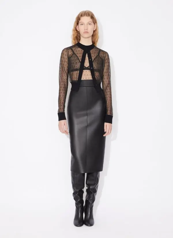 Alaïa Leather Midi Skirt
