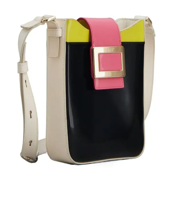 ROGER VIVIER Logo Engraved Color Blocked Crossbody Bag