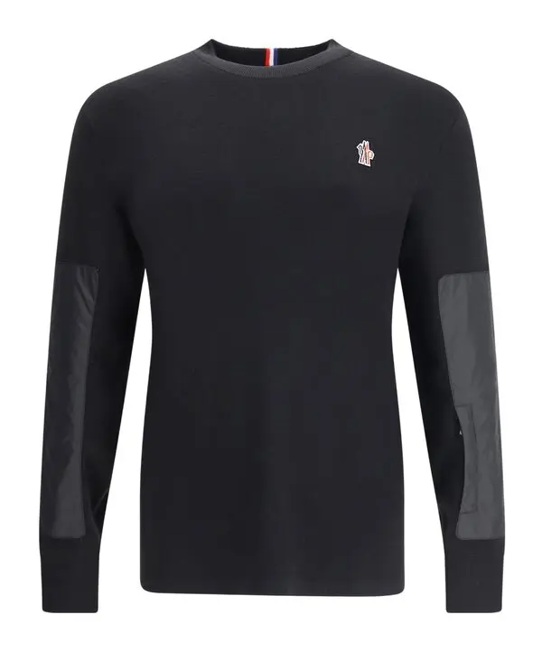 Moncler Long-sleeved Knitwear With Chest Logo Patch