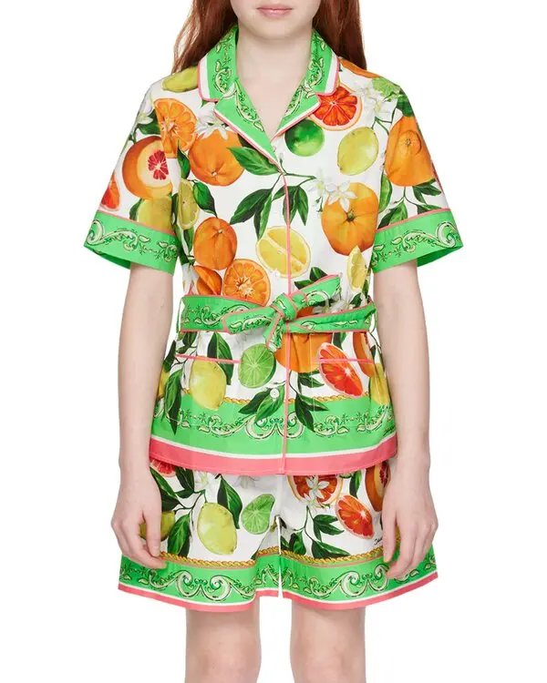 Dolce & Gabbana Citrus Print Cotton Shirt