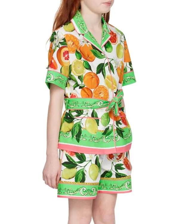 Dolce & Gabbana Citrus Print Cotton Shirt