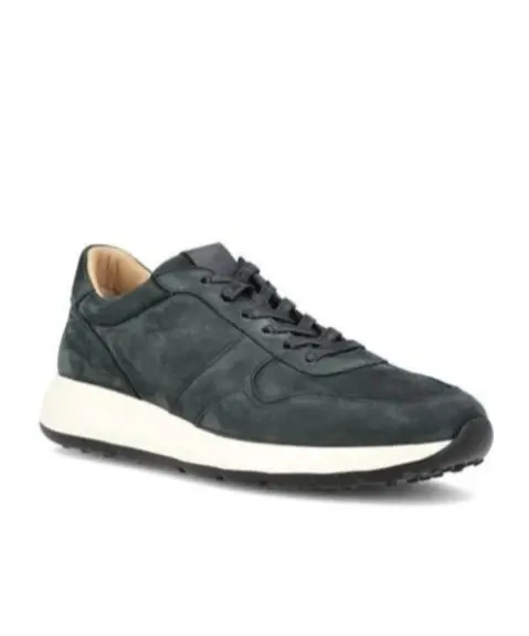 TOD'S Logo Embossed Round Toe Lace-up Sneakers - Blue