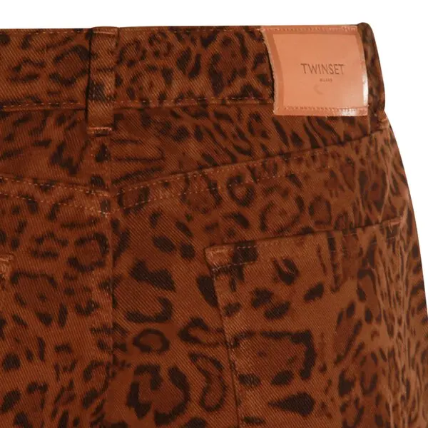 TWINSET Animal Print Straight Leg Trousers