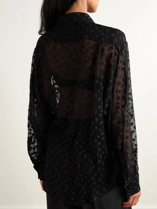 Stella McCartney Sheer Polka Dot Chiffon Shirt